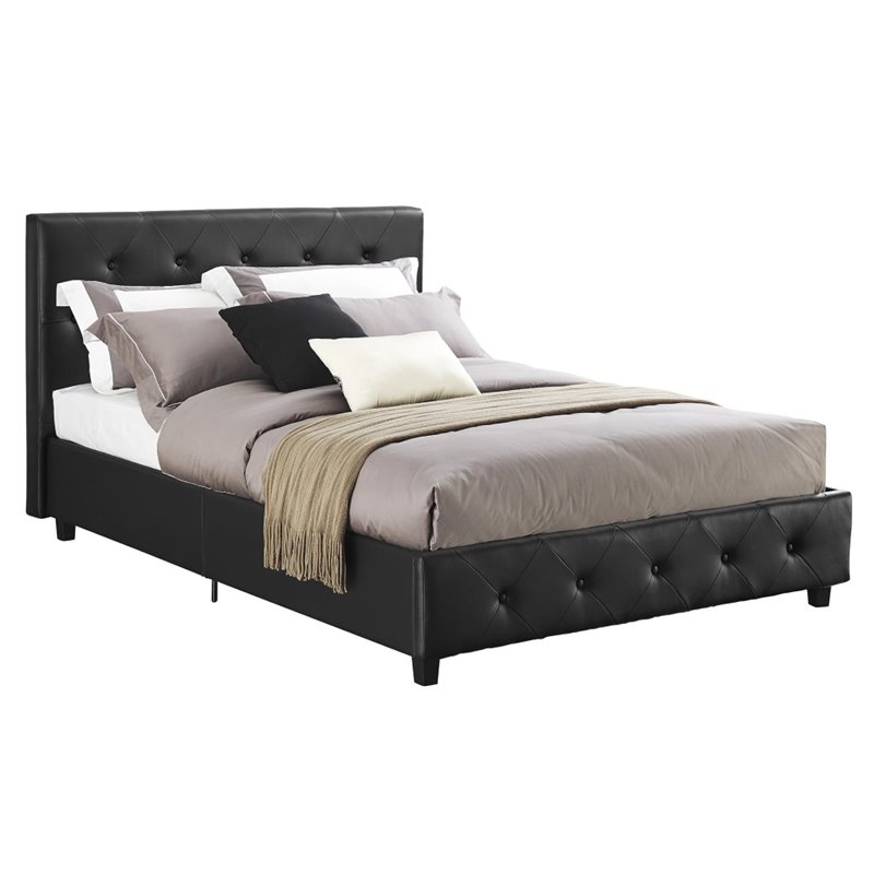 DHP Dakota Faux Leather Upholstered Full Platform Bed in Black