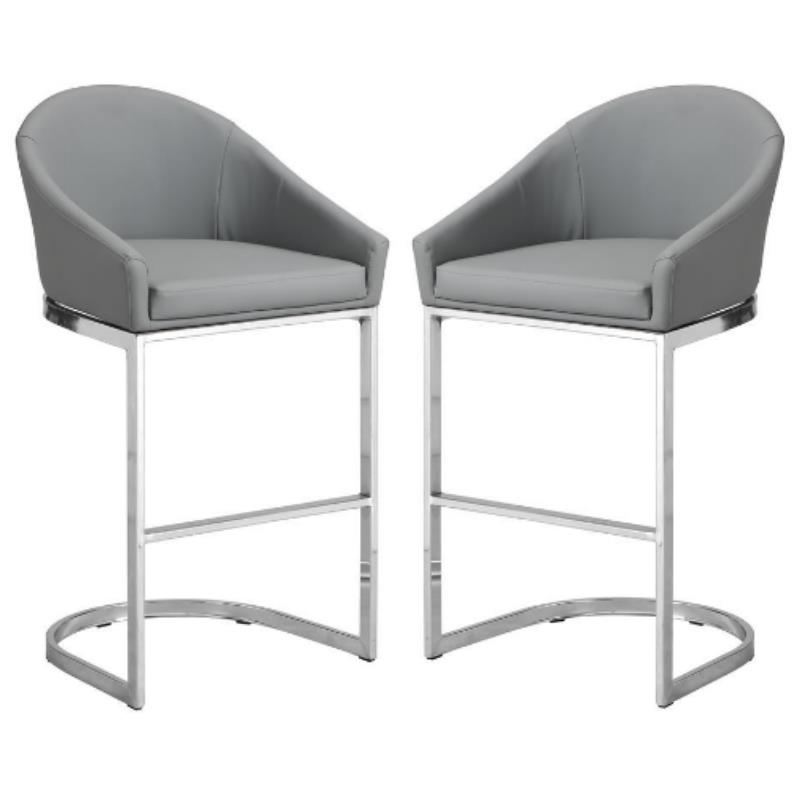 Home Square 26 Inch Upholstered Counter Stool in Gray - Set Home Square 26 Inch Upholstered Counter Stool in Gray - Set