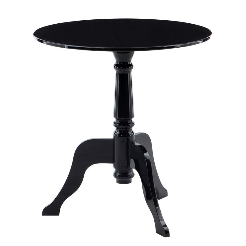 Linon Acrylic Round Accent Table with Sturdy Top and Curvy Legs in ...