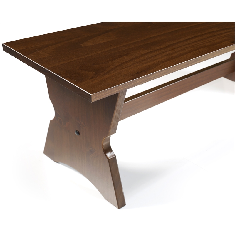 Linon Montery Backless 3 Piece Dining Nook with Storage in Walnut ...