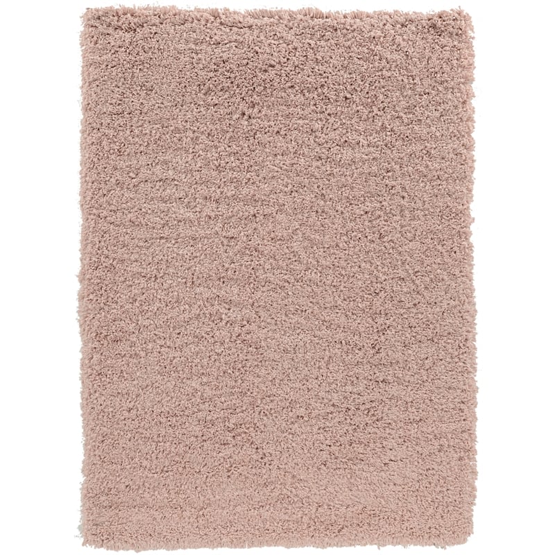 Linon Luxe Plush Shag Hand Tufted Polyester 8'x10' Rug in Blush Pink ...