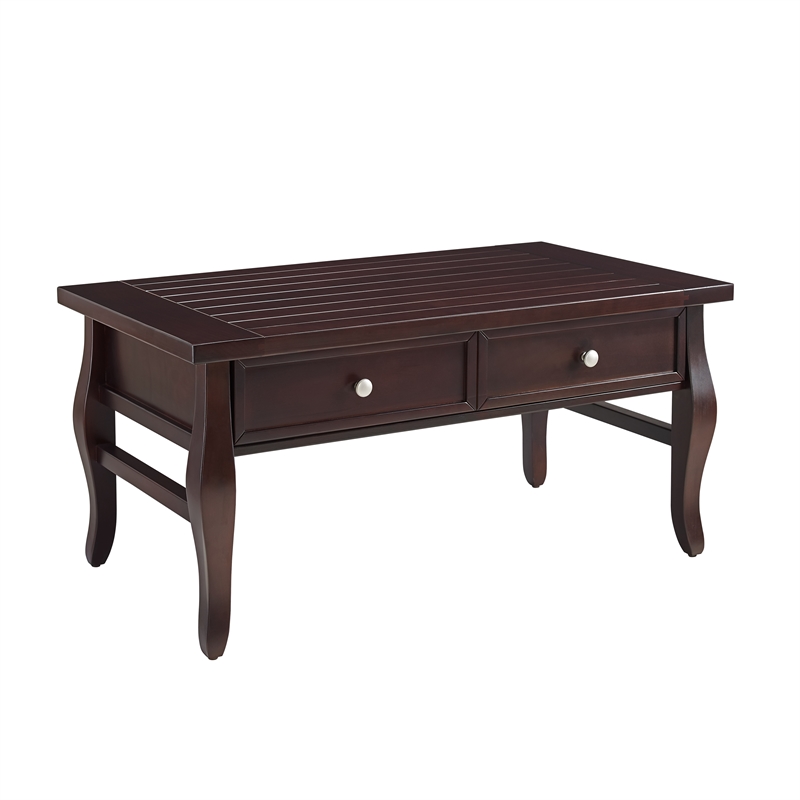 Linon Sedona Two-Drawer Wood Coffee Table in Espresso | Cymax Business