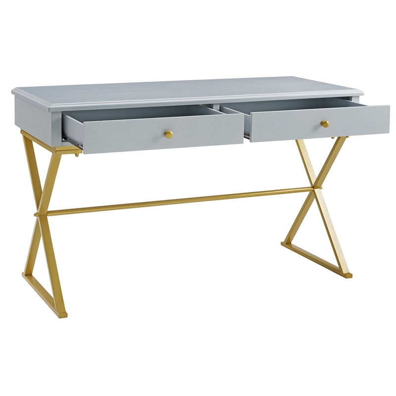 White and gold campaign desk store
