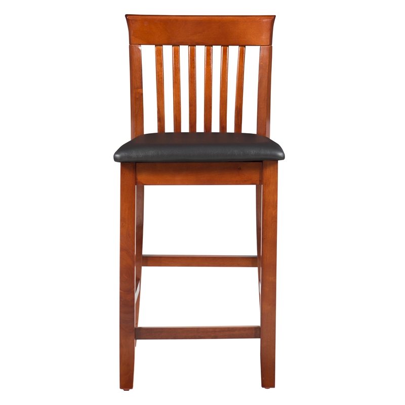 Linon Triena Wood Craftsman 25" Counter Stool in Cherry | Cymax Business