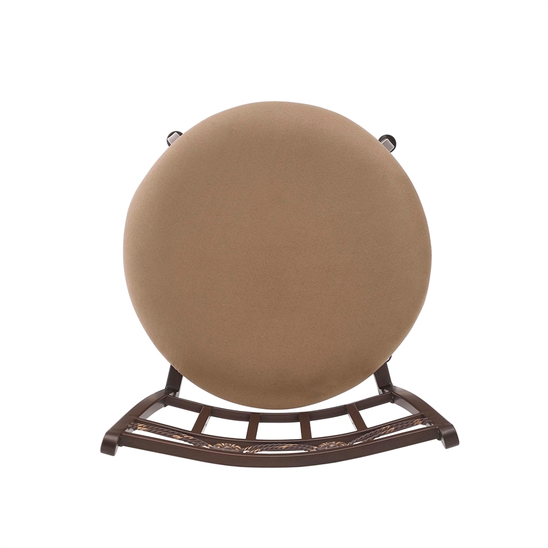 Linon Swag 24" Metal Swivel Counter Stool in Brown | Cymax Business