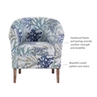 Linon Simon Oceanside Upholstered Club Chair in Blue Multi Coral Print ...