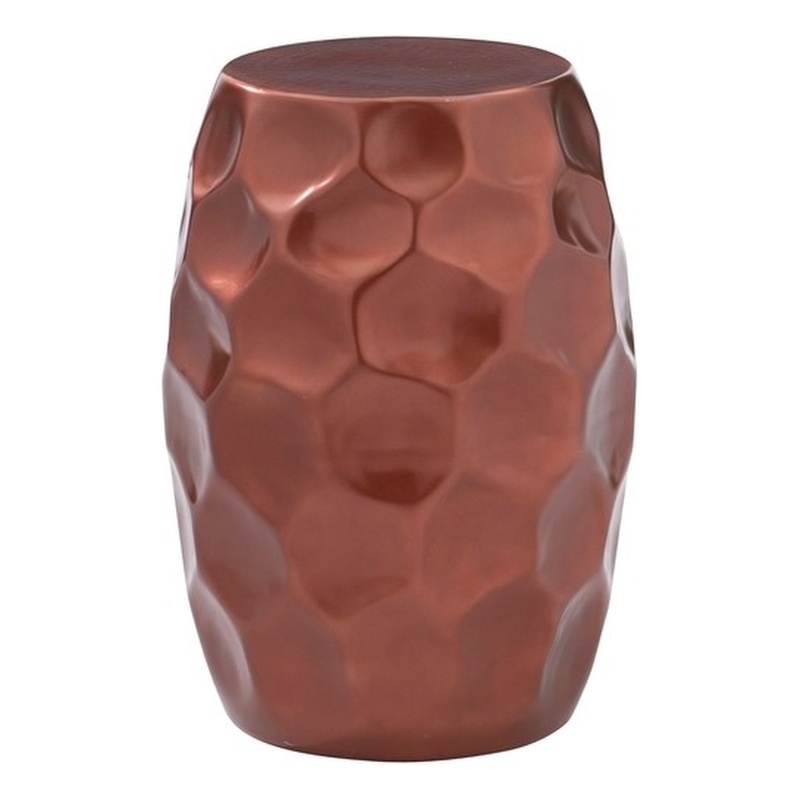 Linon Hewitt Aluminum Side Table in Antique Copper ...