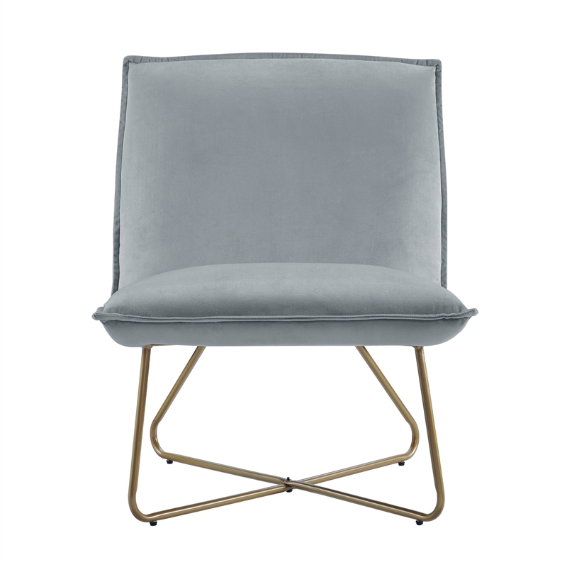 Linon Mavis Metal Accent Chair in Light Gray | BushFurnitureCollection.com