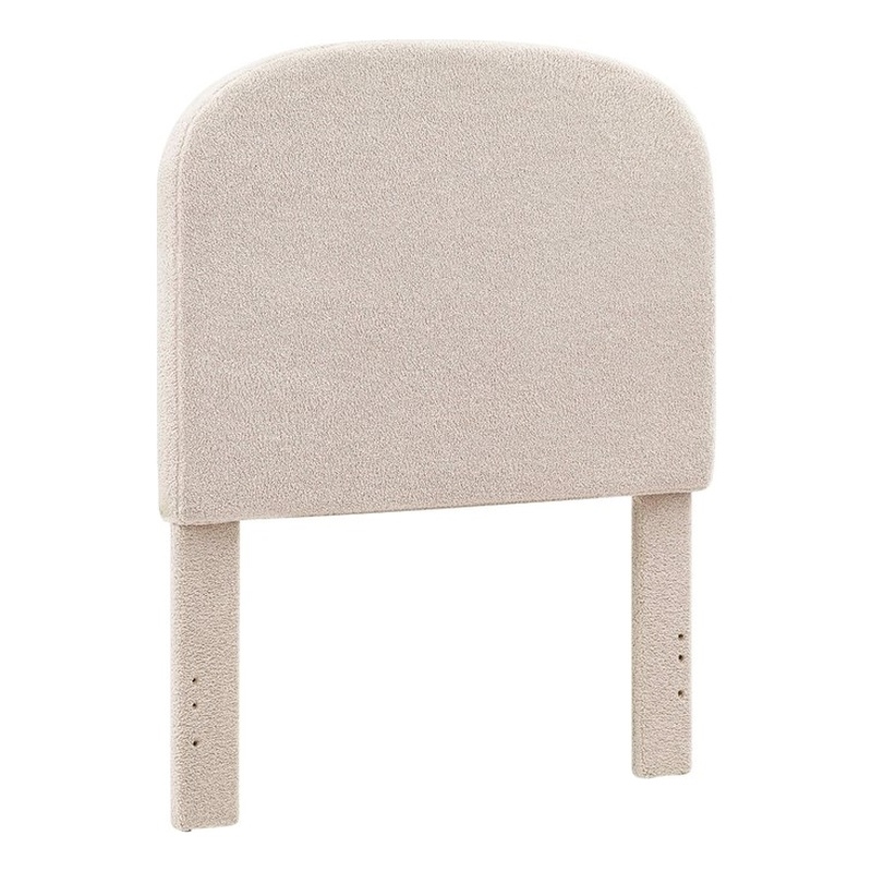 Linon Tristan Twin Sherpa Upholstered Rounded Headboard in Off White ...