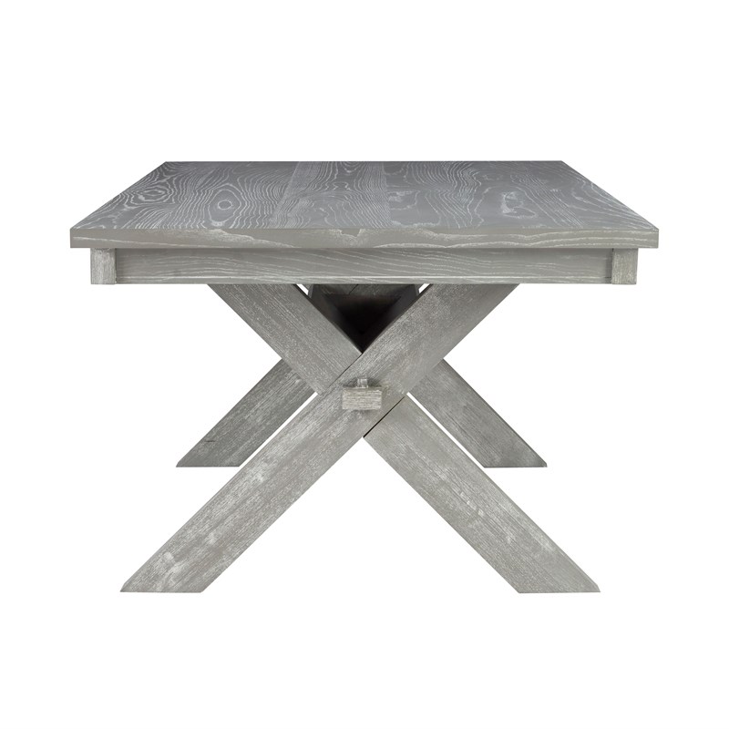 Linon Turino Sturdy Distressed Wood Dining Table X Shaped Base in Gray ...