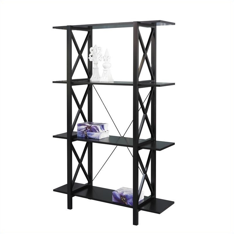 Double Bookcase in Antique Black - 86110C124-01-KD-U