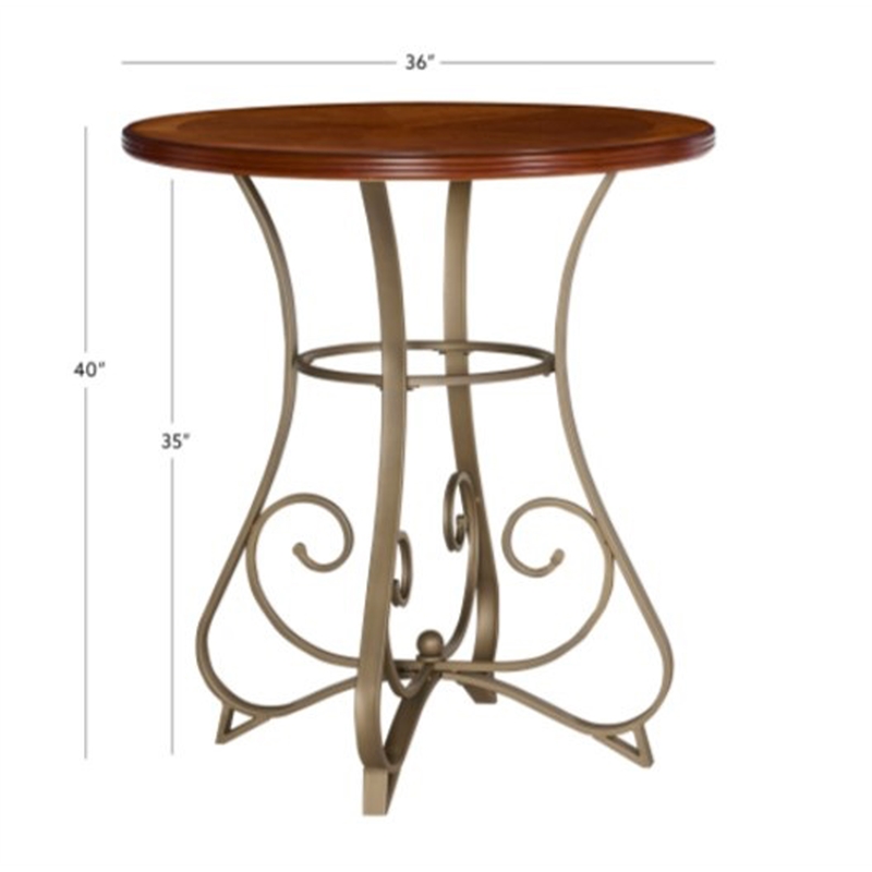 Linon Hamilton Three Piece Steel Swivel Pub Set in Matte Pewter ...