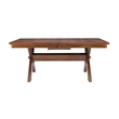 Linon Kraven Expandable Wood Dining Table X Design Legs in Dark ...