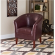 Linon Simon Wood Upholstered Club Chair in Blackberry - 36077BER-01-AS-U