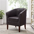Linon Simon Wood Upholstered Club Chair in Blackberry - 36077BER-01-AS-U