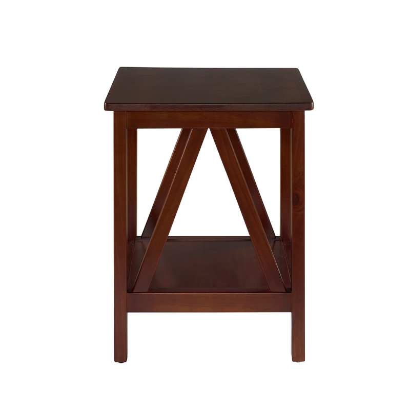 Linon Titian Wood End Table in Brown - 86153ATOB-01-KD-U