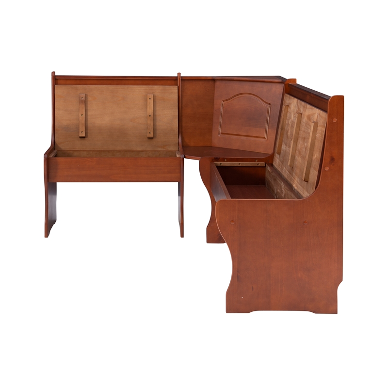 Linon Chelsea Wood Dining Nook Corner Unit in Walnut | Cymax Business