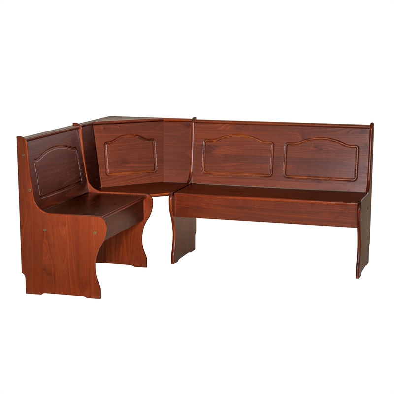 Linon Chelsea Wood Dining Nook Corner Unit in Walnut | Cymax Business