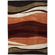 Linon Rugs Trio Rectangular Area Rug in Garnet and Orange - RUG-TAB326XX
