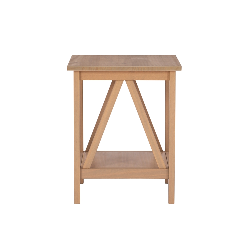 Linon Titian Wood End Table in Driftwood | Cymax Business