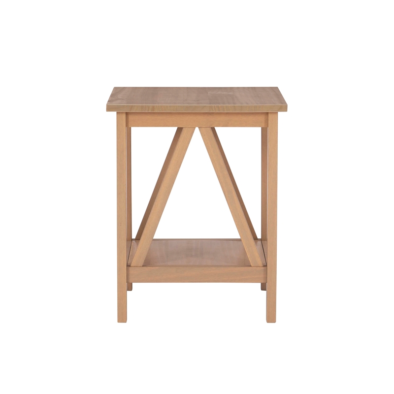 Linon Titian Wood End Table in Driftwood