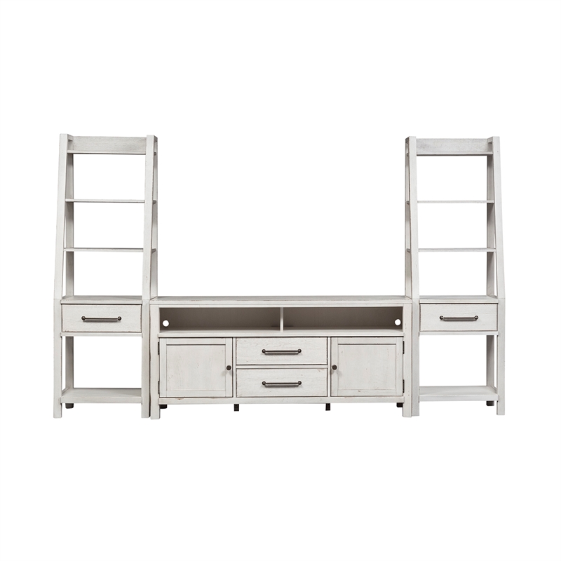 Modern Farmhouse White Entertainment Center with Piers | Cymax Business