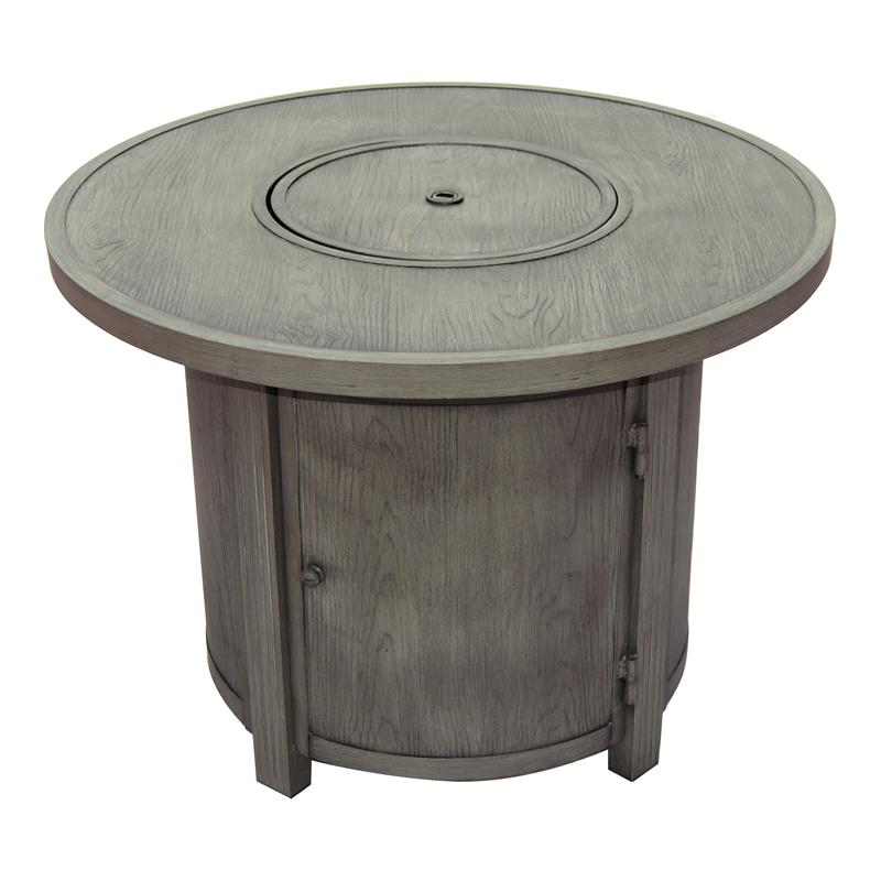 Alfresco Home Spirit 36" Round Aluminum Gas Fire Pit Chat Table in Gray ...