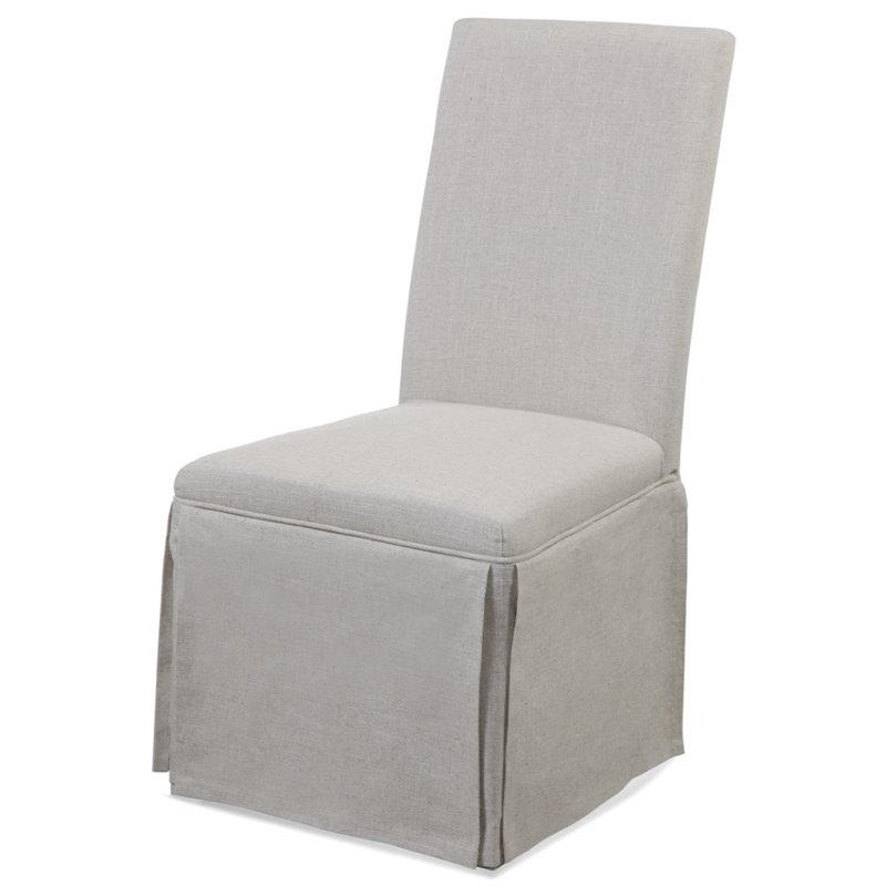 Bassett Mirror Skirted Wood Parsons Wood Dining Wood Chair in Gray ...