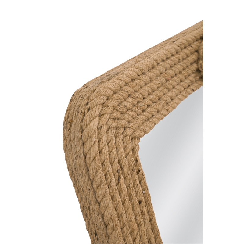 Nautical Rope Wall Mirror in Natural Engineered Wood | Cymax Business
