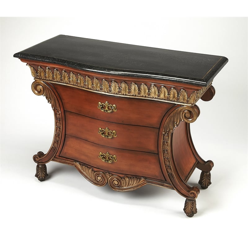 Butler Specialty Connoisseur's 3 Drawer Accent Chest with Fossil Stone ...