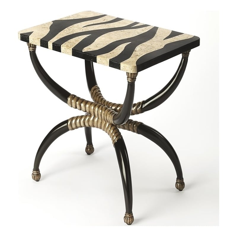 Butler Specialty Zebra Stripe Top Accent Table In Heritage | Bush ...
