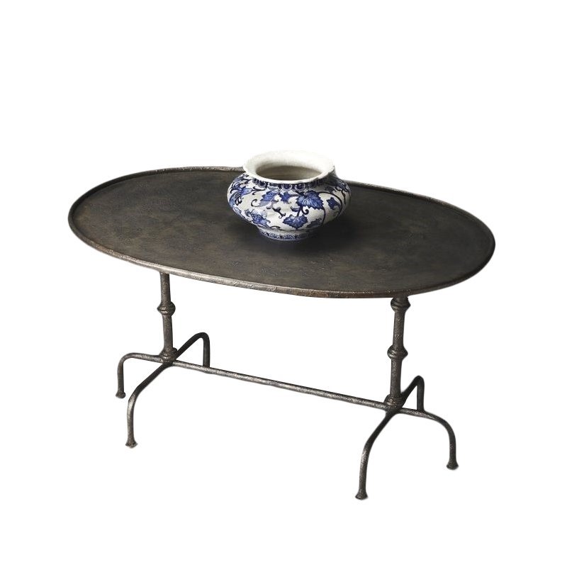 Butler Specialty Metalworks Transitional Coffee Table in Pewter - 1224025