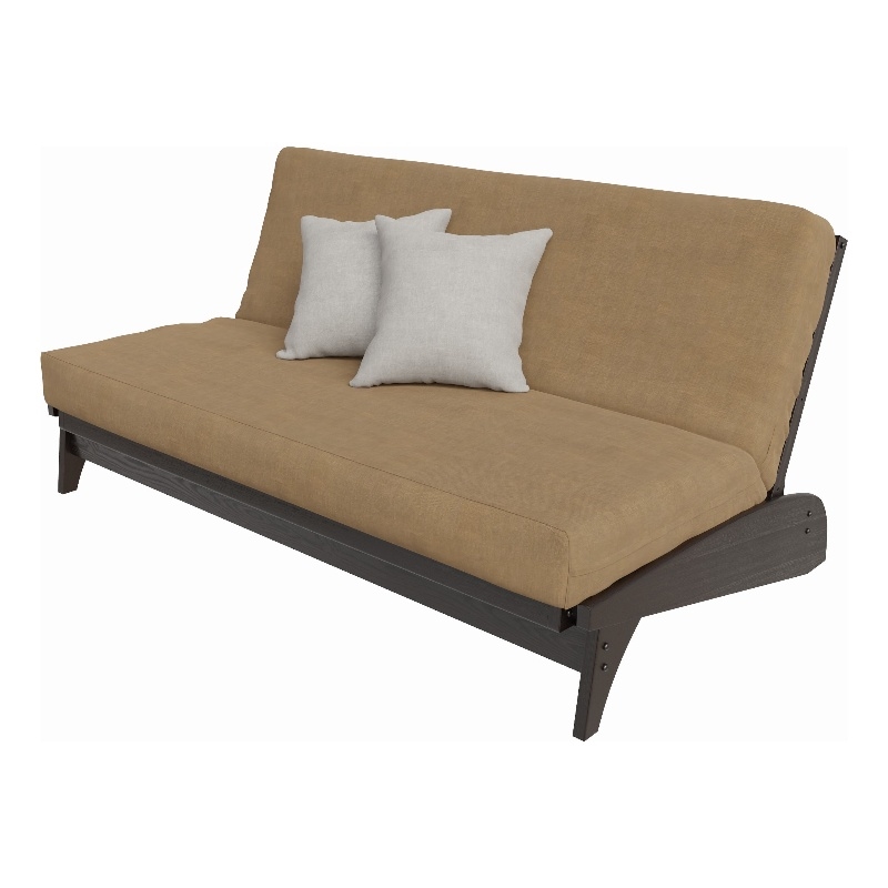 The Dillon all wood Futon Package in Black Walnut with Merlin Futon and ...