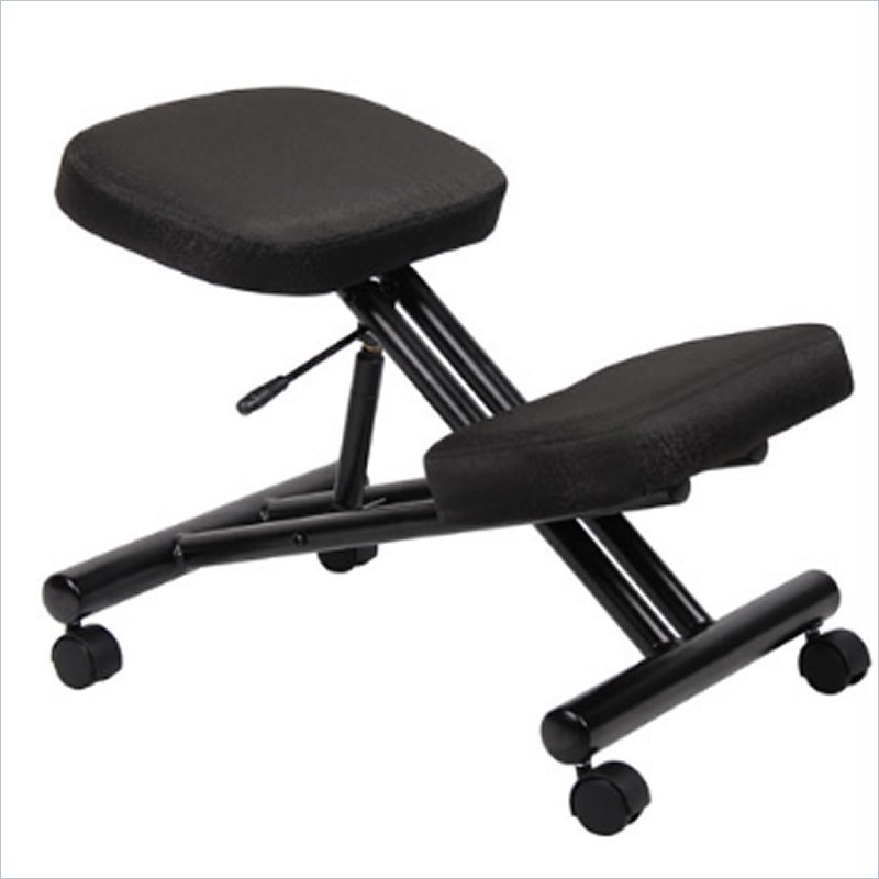 Boss Office Products Black Fabric Ergonomic Kneeling Stool | Cymax Business