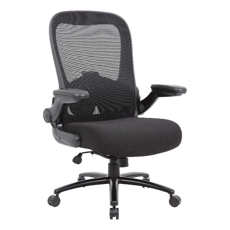 Boss Office Heavy Duty Flip Arm Mesh Task Chair 400-lb. Weight Capacity ...