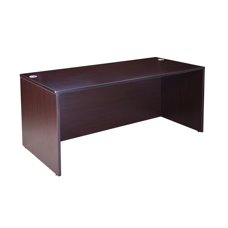 Boss Office L-Shape Desk with Pedestal in Mocha