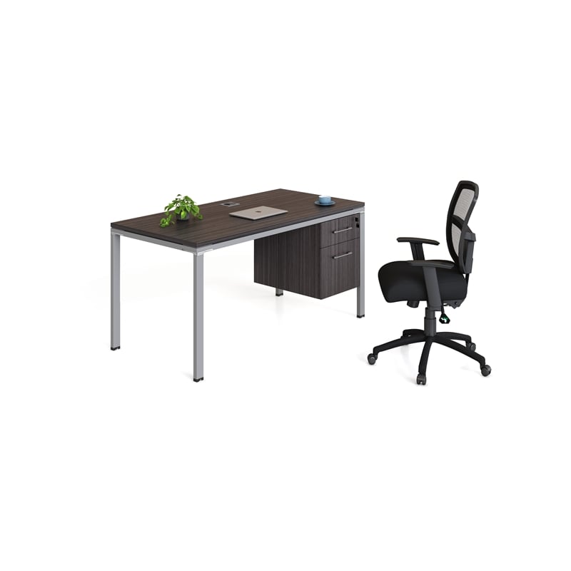 Boss Office Simple System 48" x 24" Single Desk with (1) Pedestal in ...