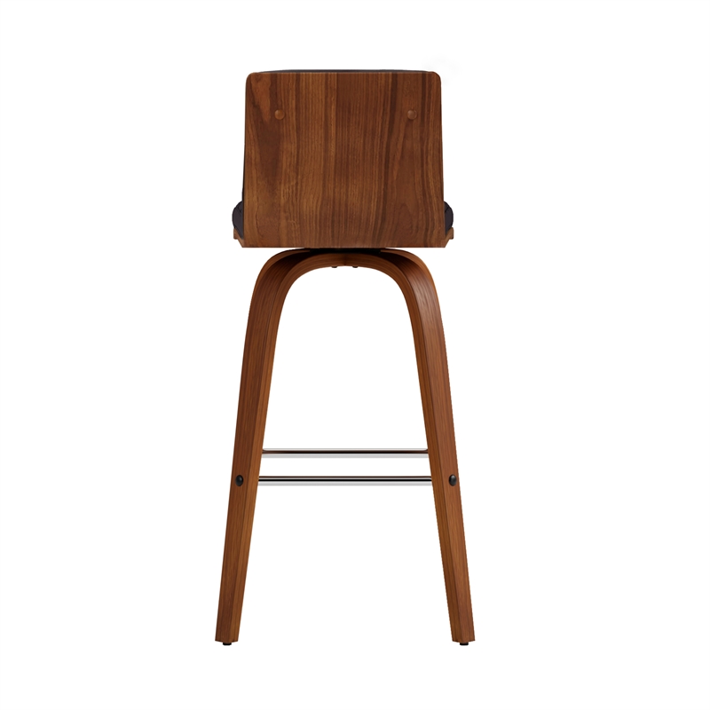 Armen Living Vienna Modern Faux Leather Stool in Brown black Cymax Business