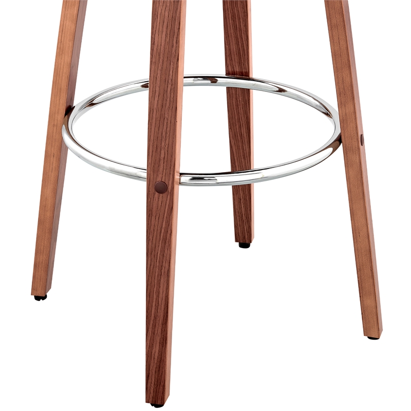 Daxton 30" Cream Faux Leather and Walnut Wood Bar Stool | Cymax Business