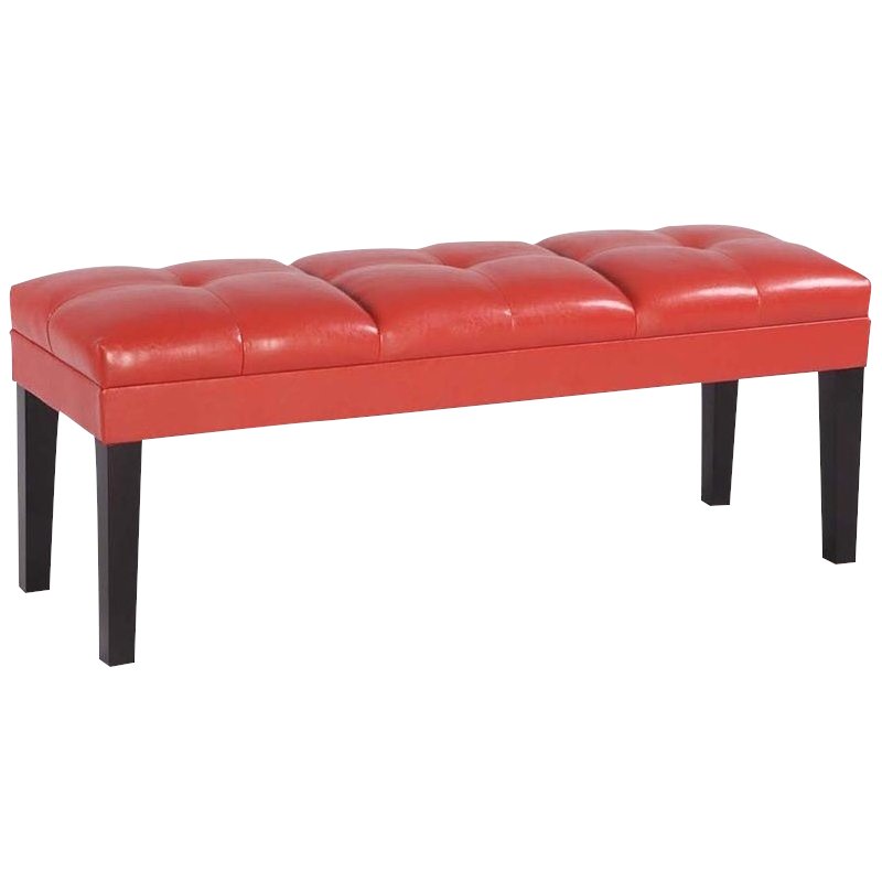 Armen Living Howard Modern Leather Upholstered Bench in Red | Cymax ...