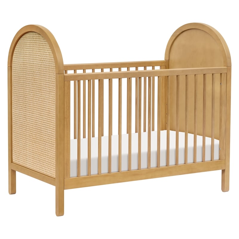 Babyletto Bondi Cane 3-in-1 Convertible Crib in Honey with Natural Cane