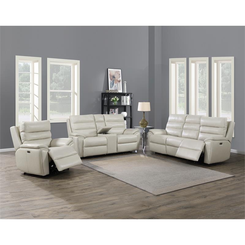 Steve Silver Duval Ivory Leather Power Reclining Sofa Cymax Business