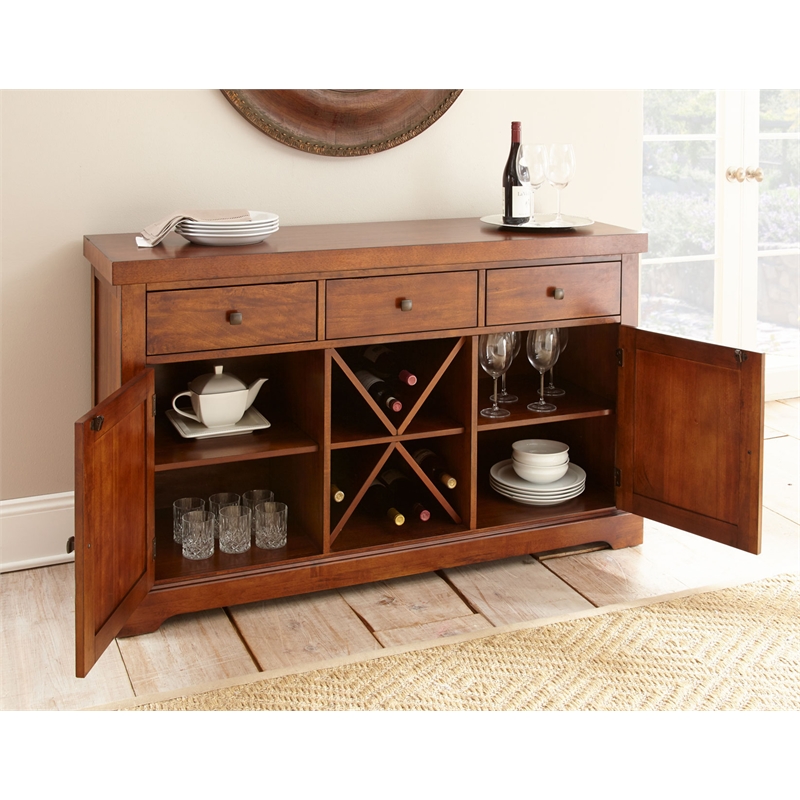 Zappa Brown Wood Removable Wine Rack Server Brown Cherry Finish | Cymax ...