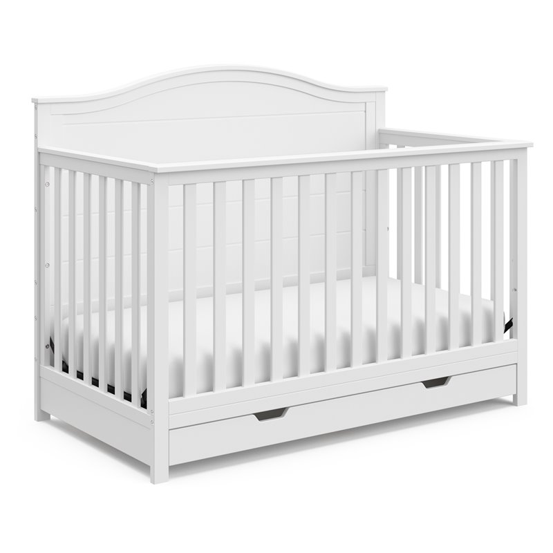 Storkcraft Moss 4 in 1 Convertible Crib with Drawer in White ...