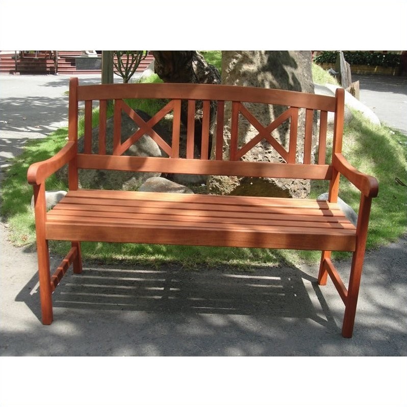 Vifah Outdoor 2 Seater Wood Bench | Cymax Business