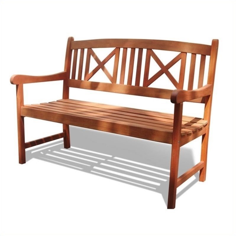 Vifah Outdoor 2 Seater Wood Bench | Cymax Business