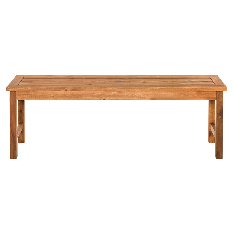 Brown Acacia Wood Patio Bench | Cymax Business