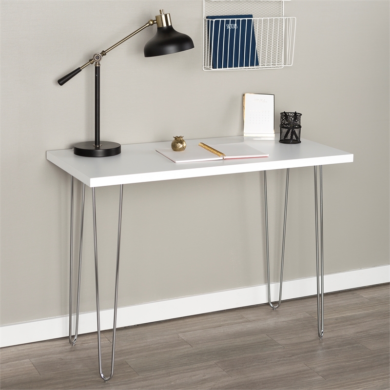 Modern Style Writing Desk in White | Cymax Business