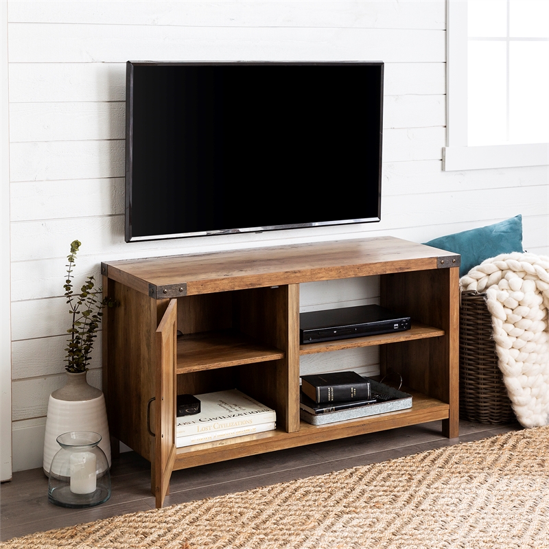 44 inch Rustic Farmhouse Barn Door TV Stand - Reclaimed Barnwood ...