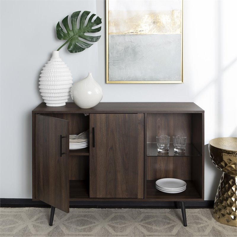 44 inch Assymetrical Dark Walnut Buffet TV Stand ...